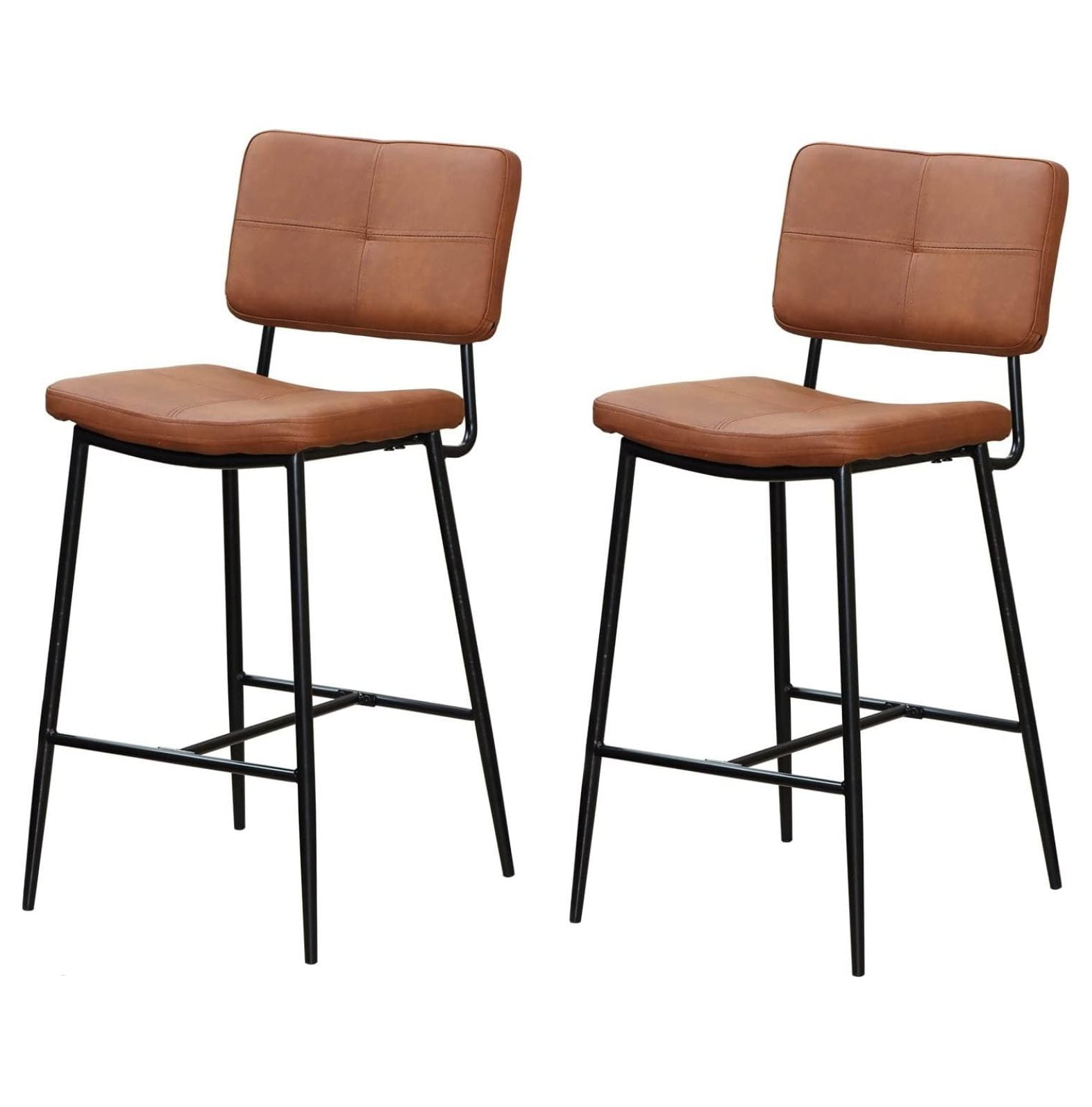 Bar Stools Set of 2, Upholstered Dining Chair 25" Seat Height Bar Stool ...