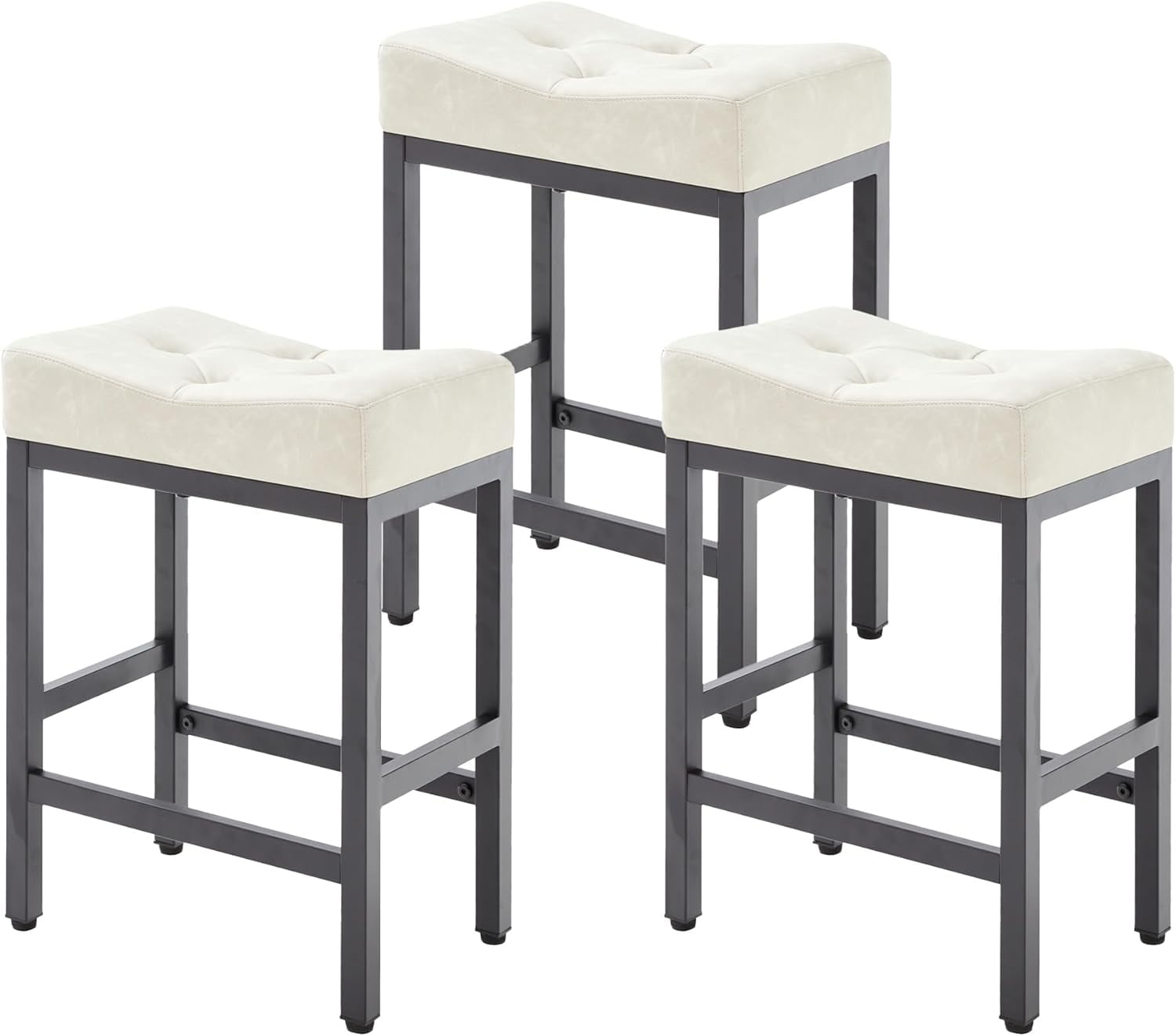 Bar Stools, Set of 3 Bar Chairs, Kitchen Breakfast Bar Stools with ...