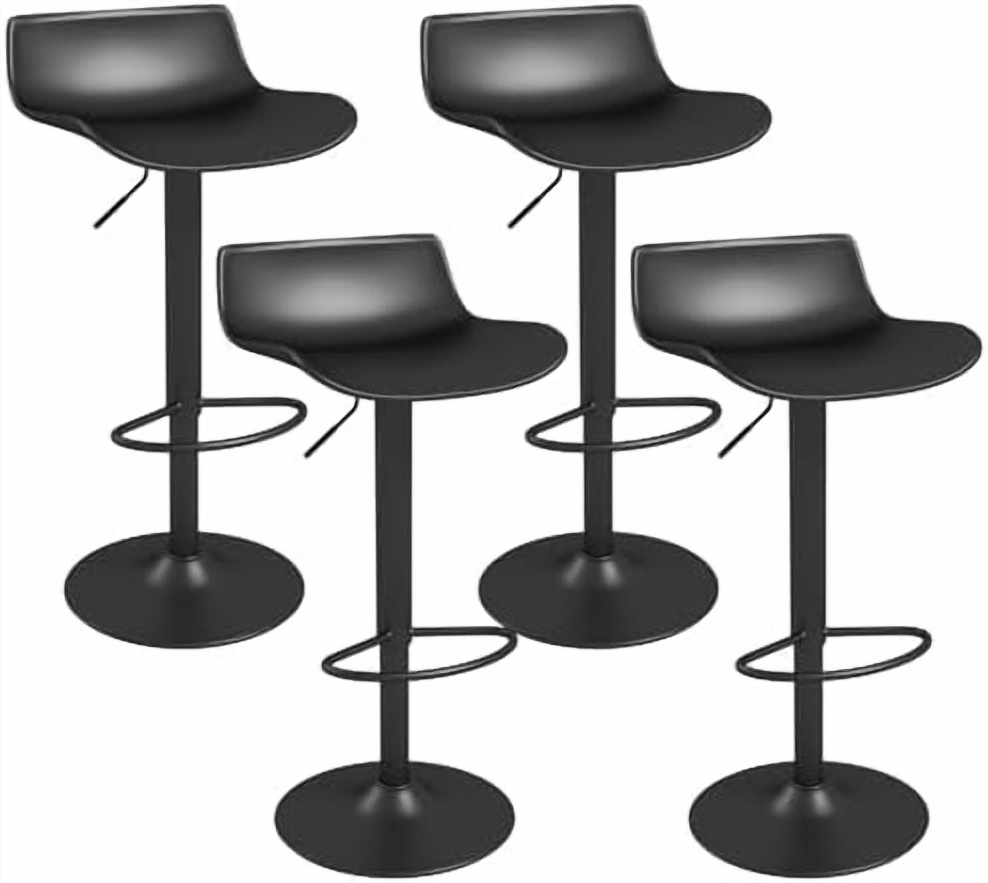 Bar Stools Set of 4, Modern Counter Height Barstools, Swivel Low Back ...