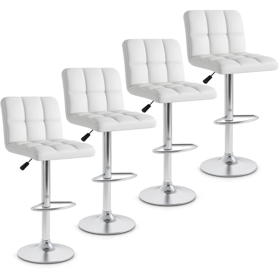 Bar Stools Set of 4, Modern PU Leather Swivel Bar Chairs, Height ...