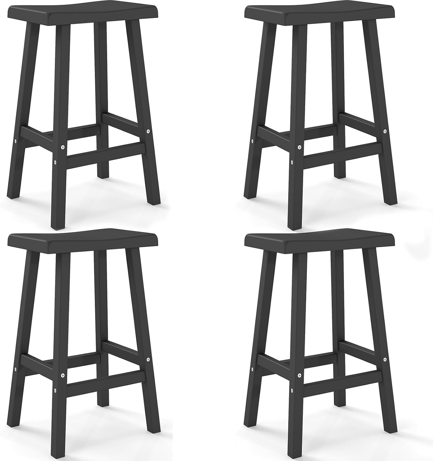 Bar Stools Set of 4, Waterproof UV-Resistant,Durable Resin Kitchen ...
