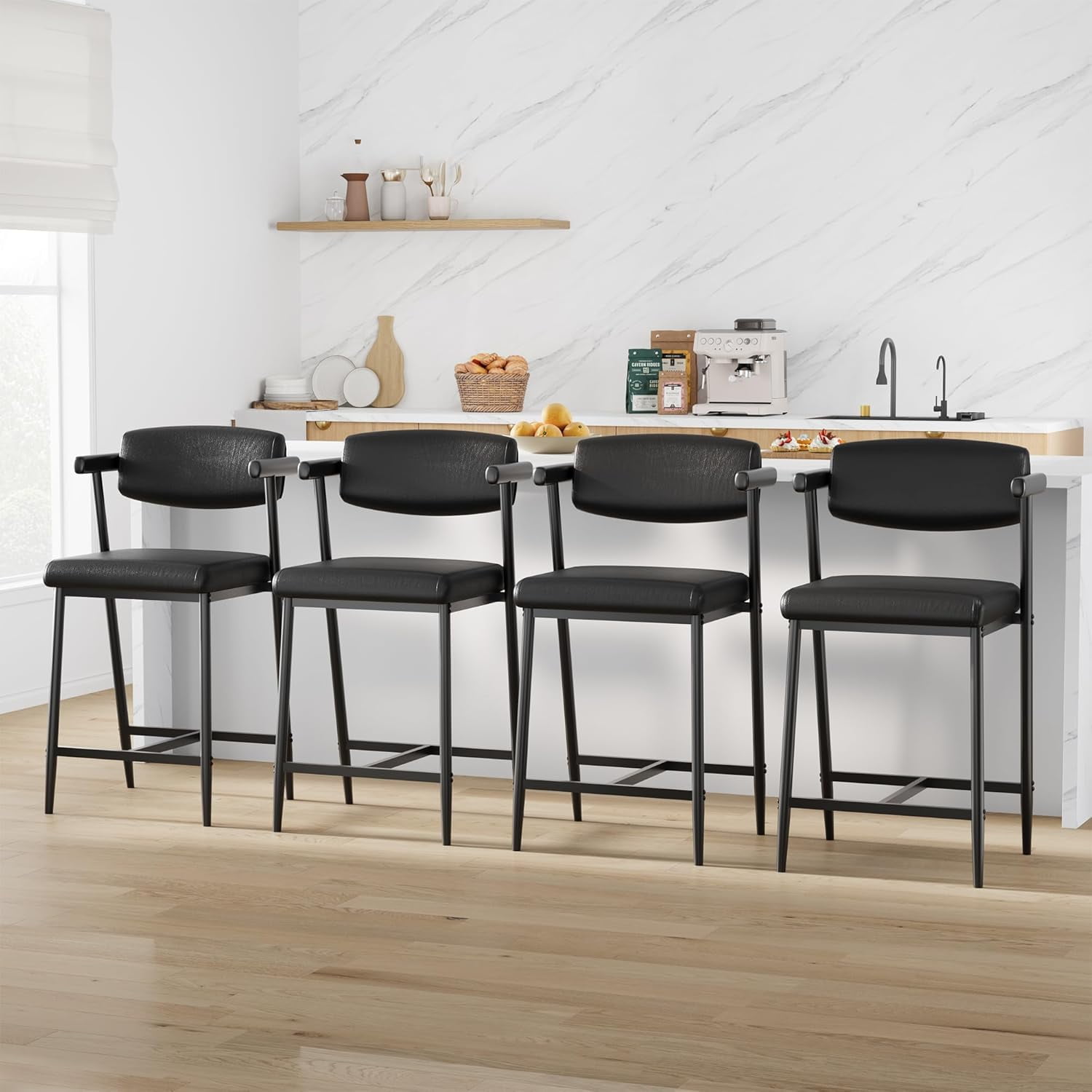 Bar Stools Set of with Armrests Counter Height Bar Stools Set with ...