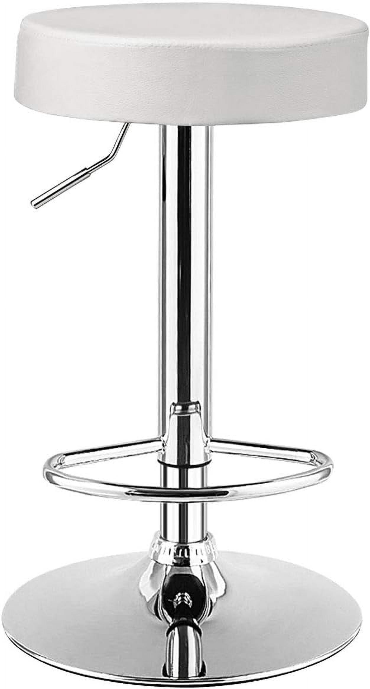 Bar Stools Set of Modern Swivel Backless Round Barstool PU Leather ...