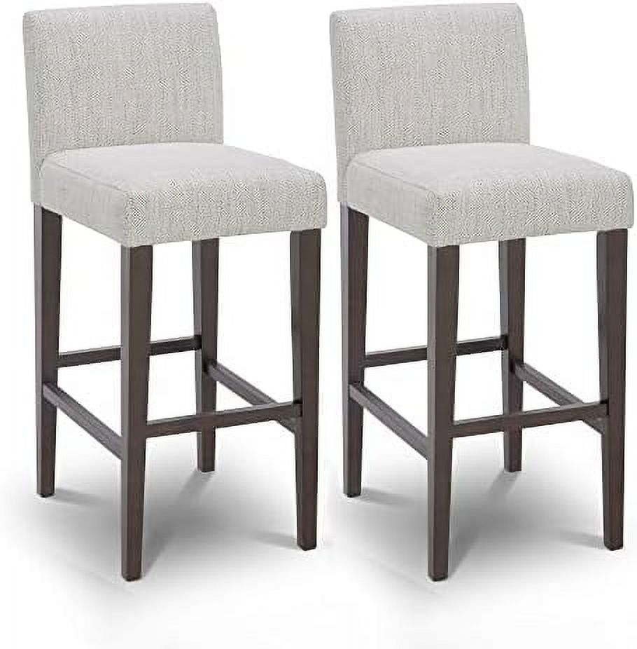 Bar Stools Set of 2, 30" H Seat Height Upholstered Barstools, Fabric in ...
