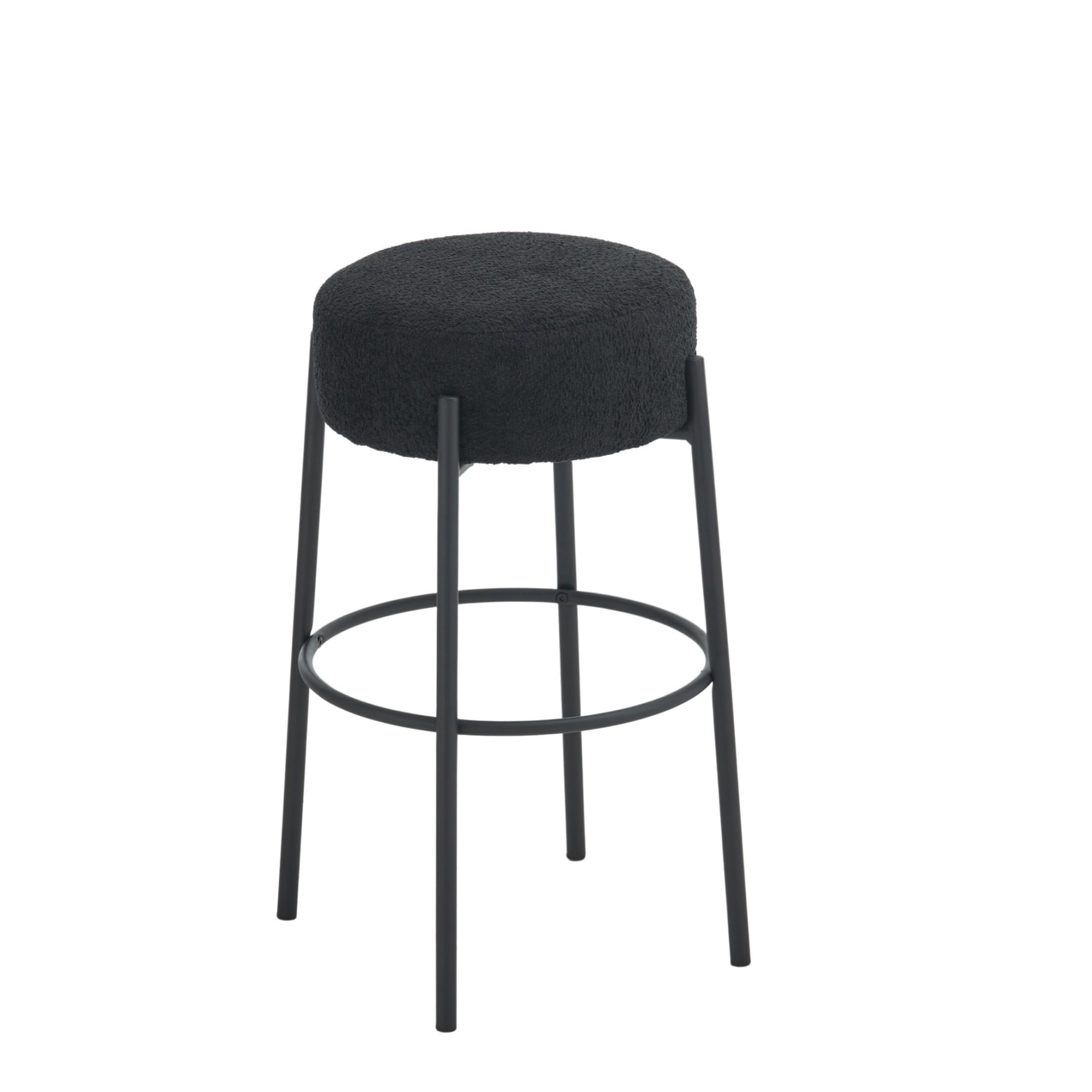 Bar Stools Set of 2, 30" Tall Modern Round High Bar Chairs with Black ...