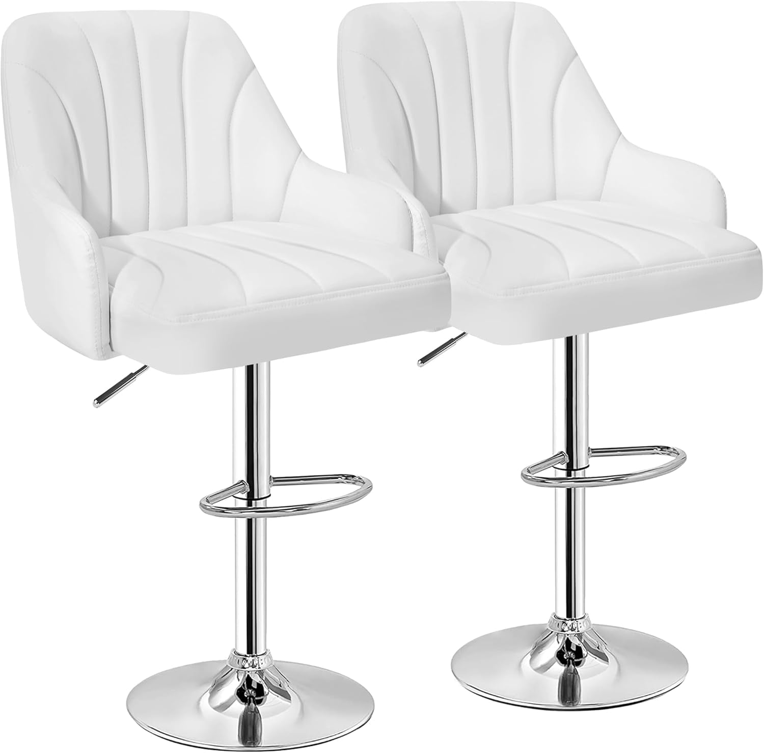 Bar Stools Set of 2, Adjustable Barstools, Counter Height Stools with ...