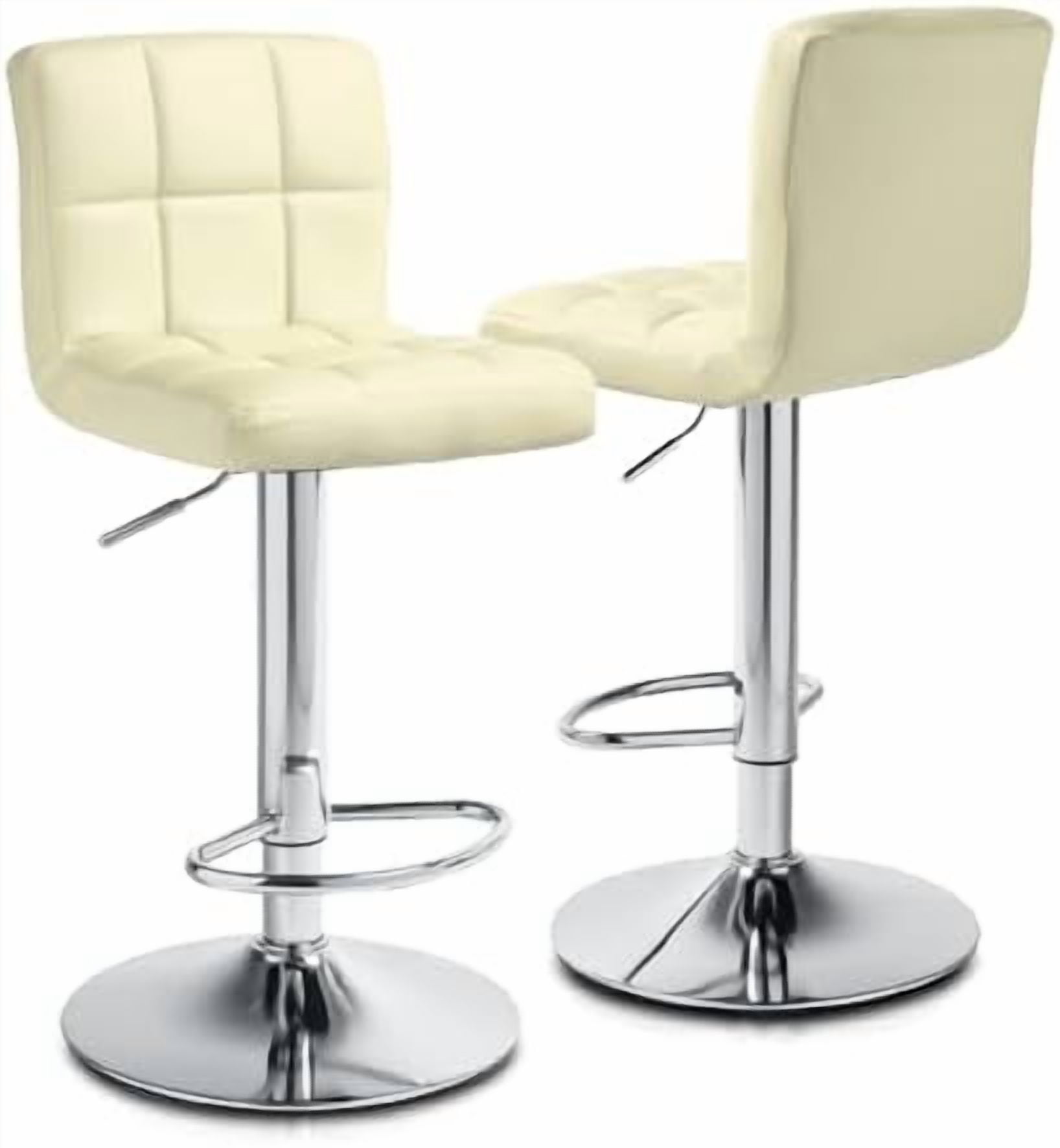 Bar Stools Set of 2, Adjustable Counter Height Barstools Modern Leather ...
