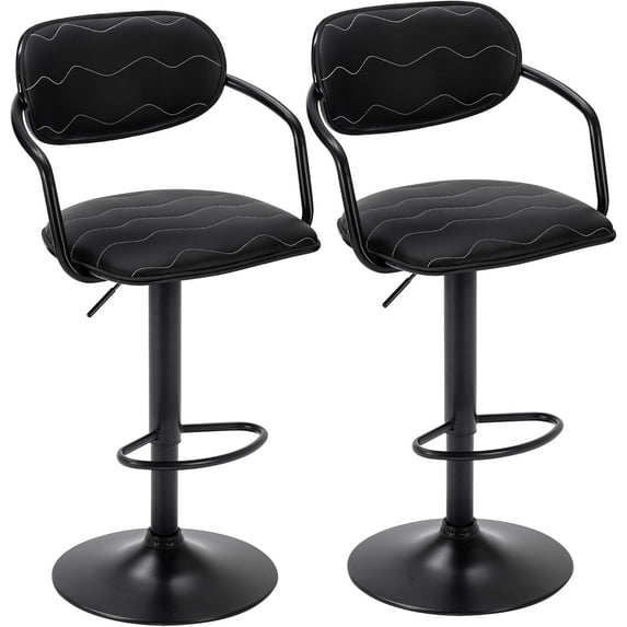 Bar Stools Set of 2, Adjustable Counter Height Barstools with and Arm ...