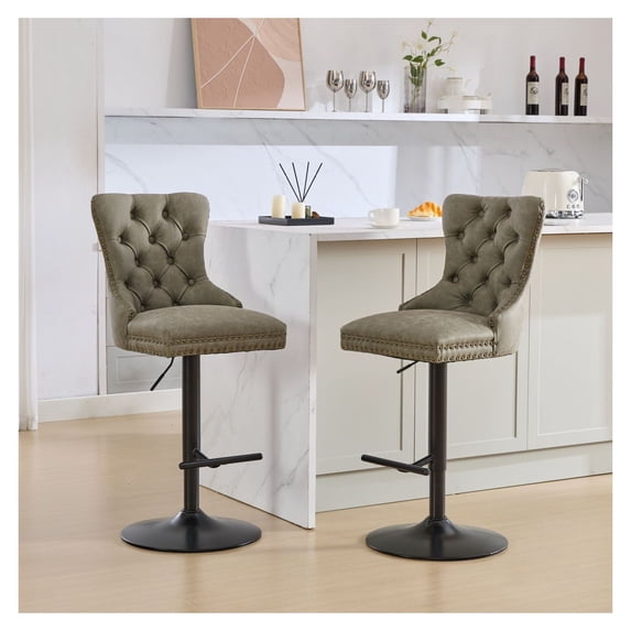 Bar Stools Set of 2, Adjustable Height 26-33 Inch - Walmart.com