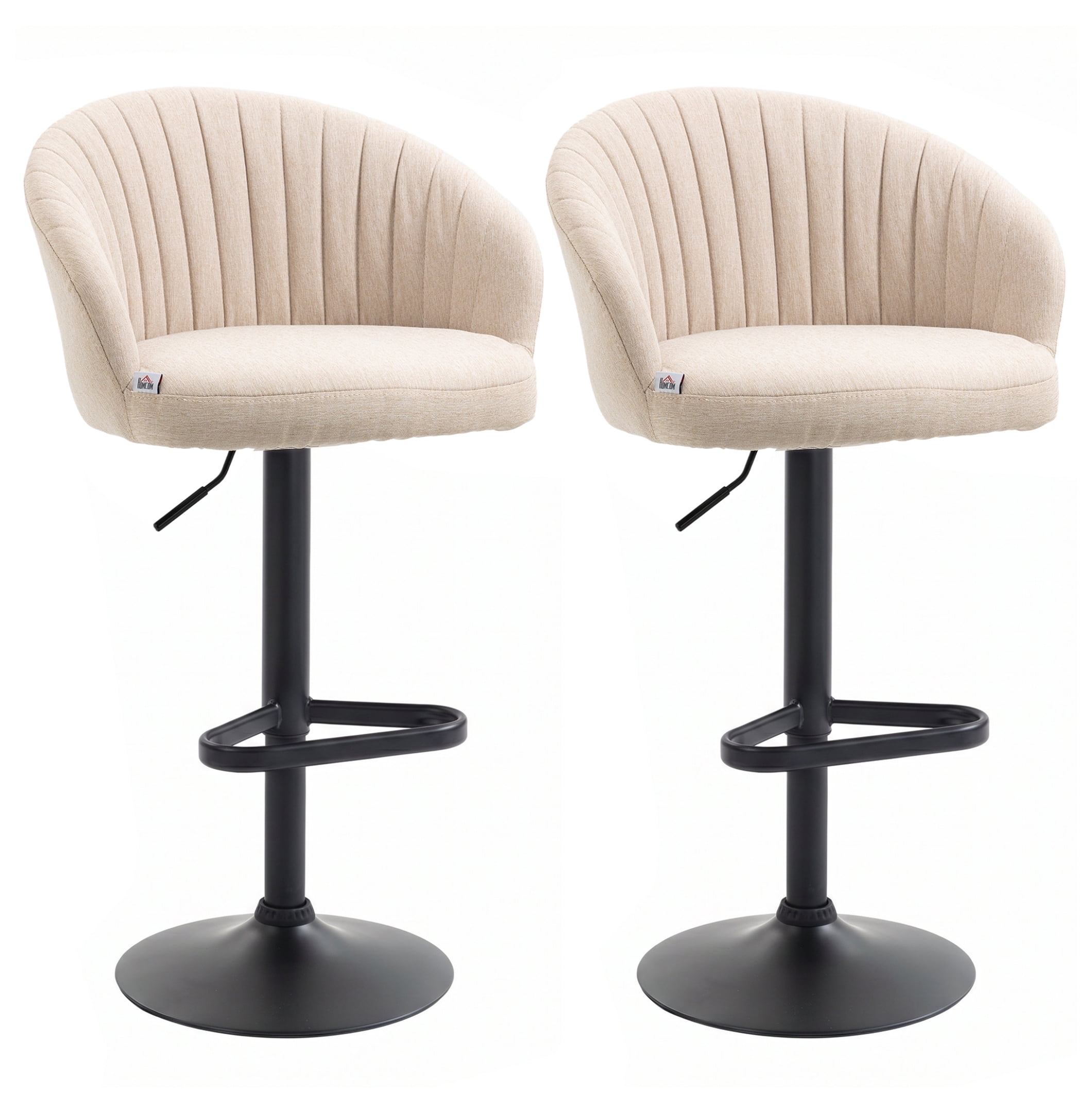 Bar Stools Set of 2, Adjustable Height Swivel Counter & Bar Chairs ...