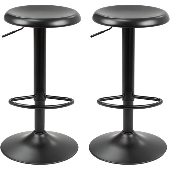 Bar Stools Set of 2, Adjustable Metal Bar stools Swivel Counter Height ...