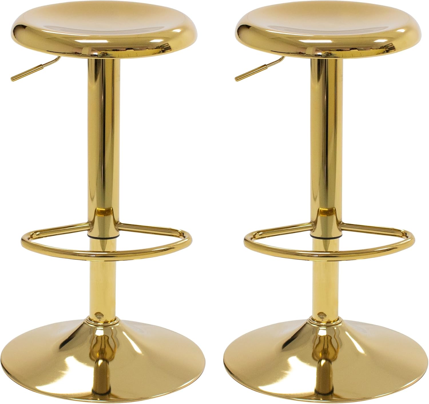 Bar Stools Set of 2, Adjustable Metal Bar stools Swivel Counter Height ...