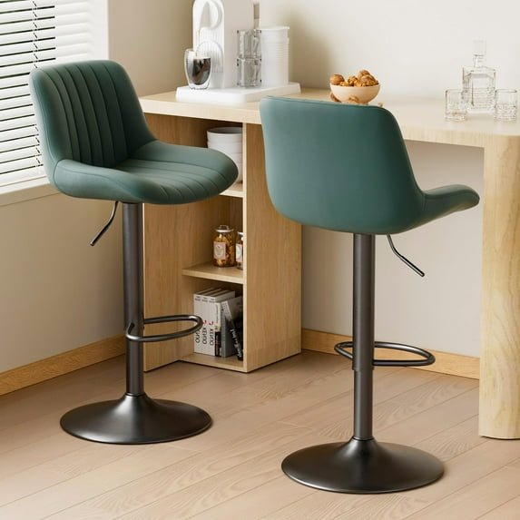 Bar Stools Set of 2, Adjustable Swivel Counter Height Stools with ...