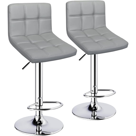 Bar Stools Set of 2,Armless Adjustable Swivel Barstools with ,6-Squares ...