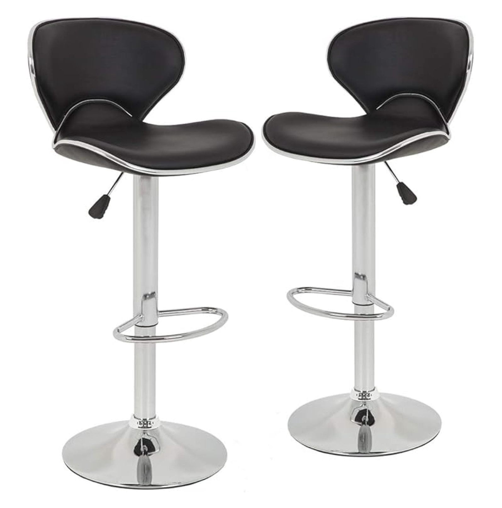 Bar Stools Set of 2, Counter Height Adjustable Bar Stools with Back Bar ...