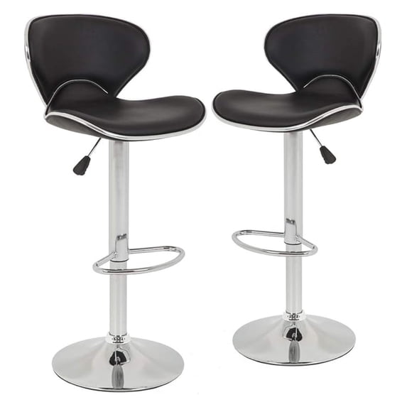Bar Stools Set of 2, Counter Height Adjustable Bar Stools with Back Bar ...