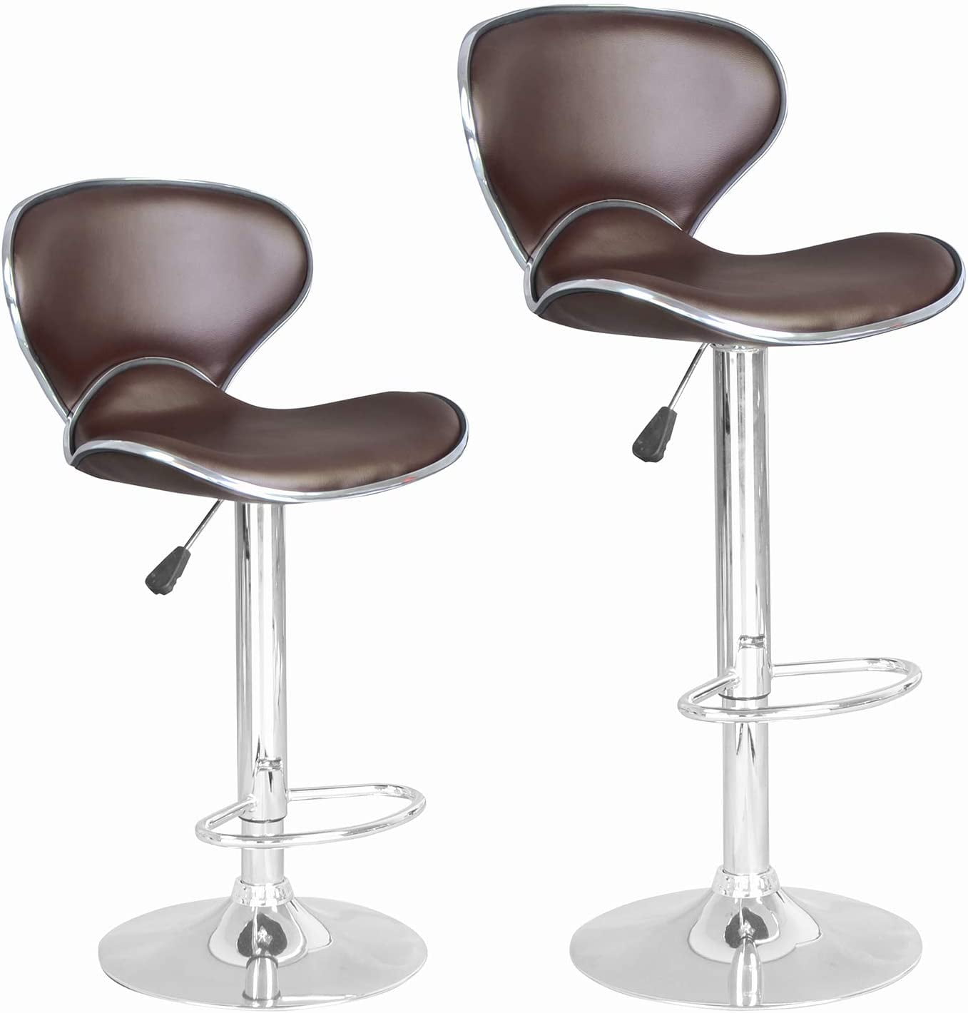 Bar Stools Set of 2, Counter Height Adjustable Bar Stools with Back Bar ...