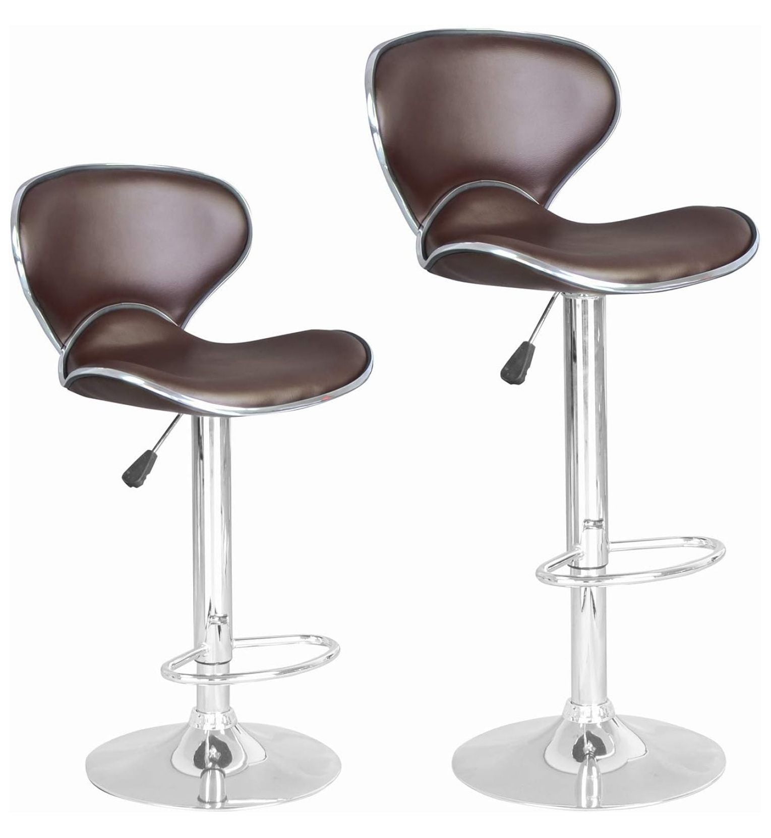 Bar Stools Set of 2, Counter Height Adjustable Bar Stools with Back Bar ...