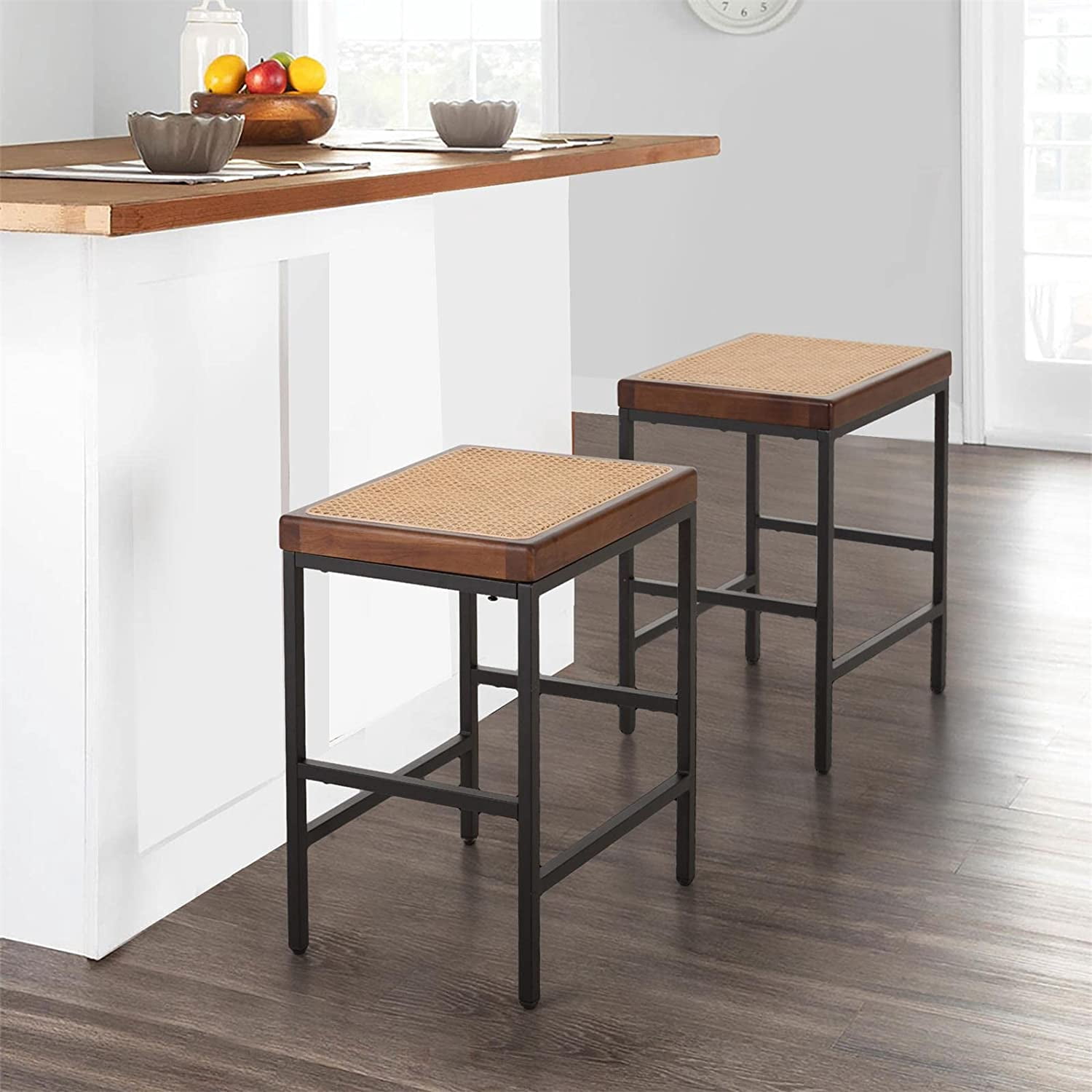 Bar Stools Set of 2, Counter Height Barstools Backless Counter Stools ...