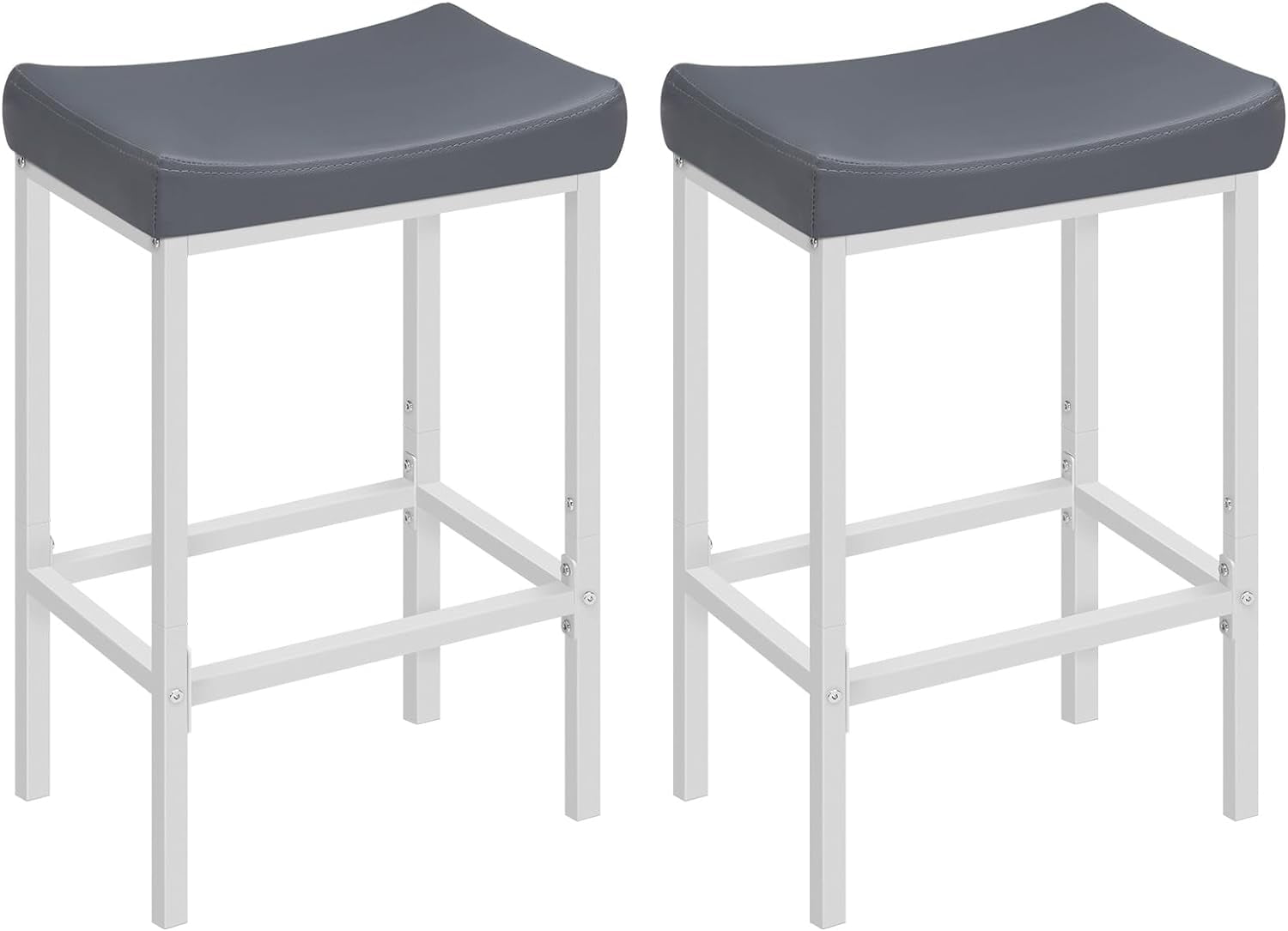 Bar Stools, Set of 2 Counter Height Saddle Chairs, 24.8 Inches, 2.4 ...