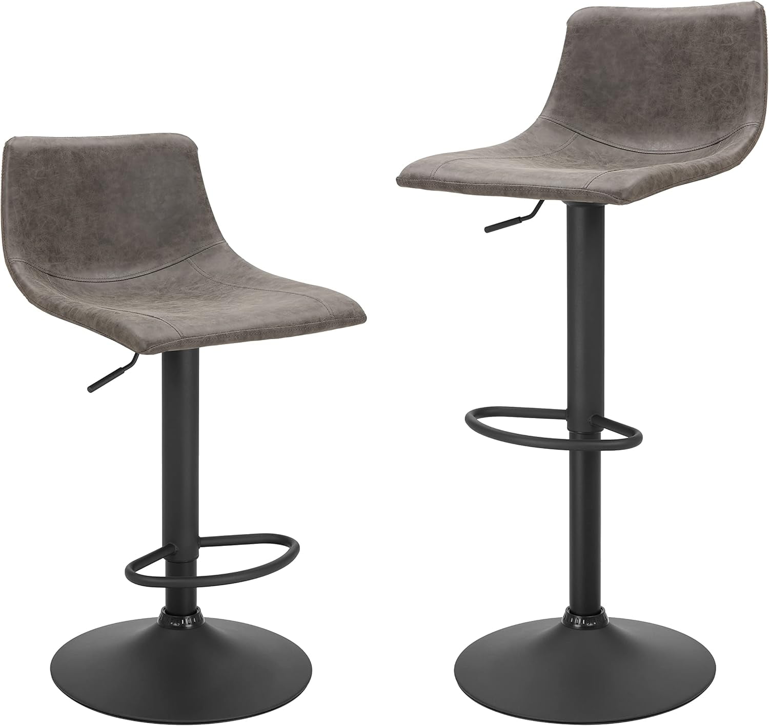 Bar Stools Set of 2 Counter Height, Swivel Barstools with Footrest and ...