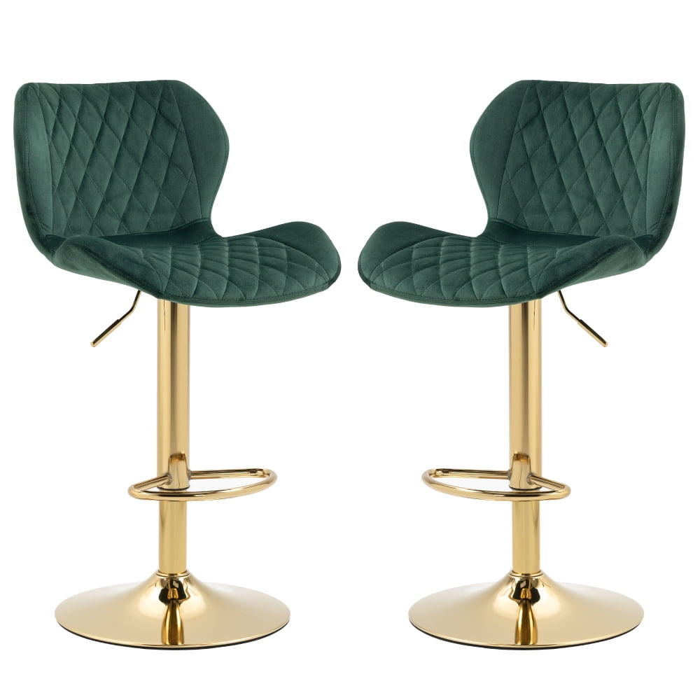 Bar Stools Set of 2,Height Adjustable Bar Chair with Soft Back and ...