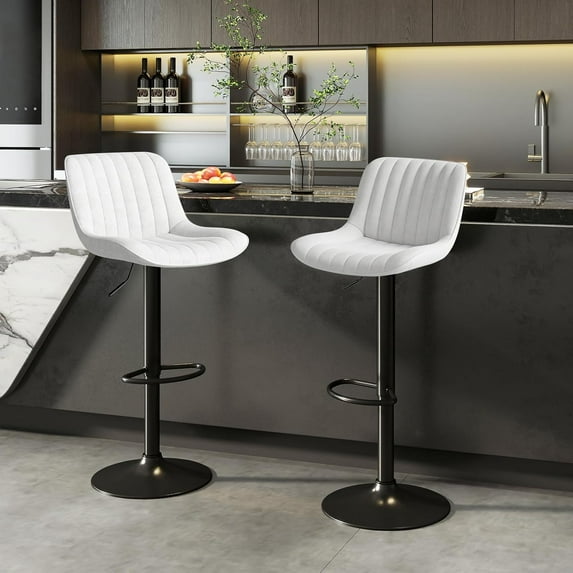 Bar Stools Set of 2, Kitchen Swivel 30 inch Adjustable Island Bar ...