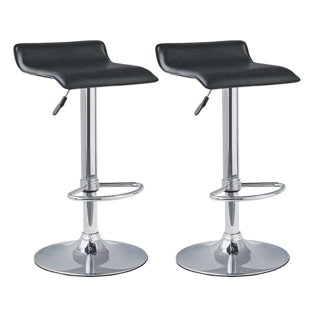 Bar Stools Set of 2,Modern Air Lift Height Adjustable Swivel with ...