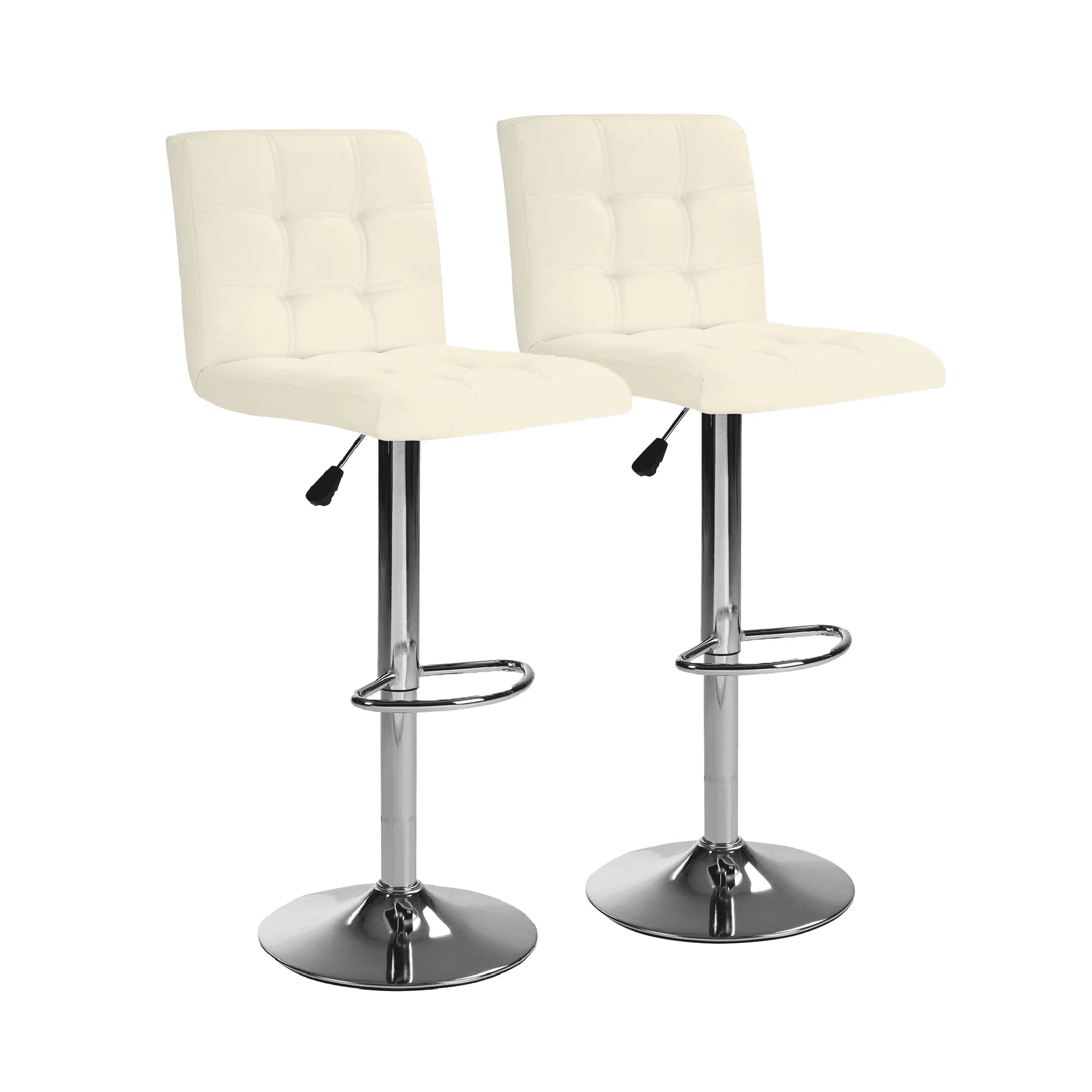 Bar Stools Set of 2 Modern PU Leather Kitchen Counter Island Height ...