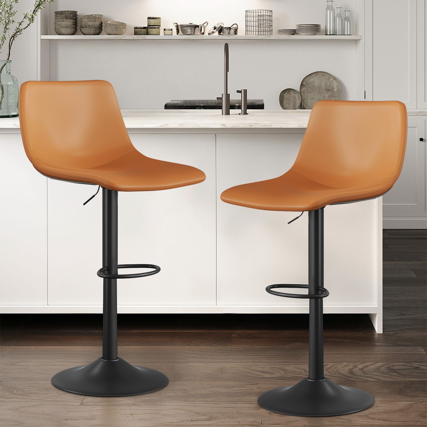 Bar Stools Set of 2 Modern Swivel Bar Chairs, Barstools Counter Height ...