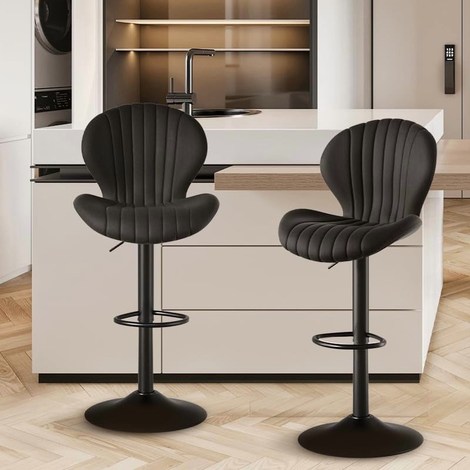 Bar Stools Set of 2 Modern Swivel Bar Chairs, Barstools Counter Height ...