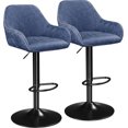 Bar Stools Set of 2, PU Leather Swivel Counter Height Barstools ...