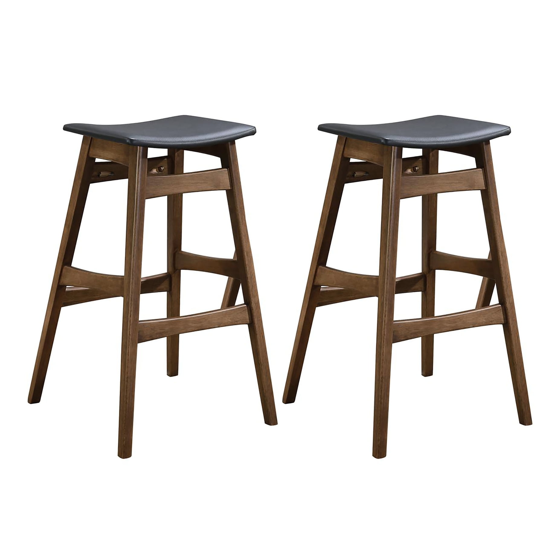 Bar Stools (Set of 2) | Suitable for Dining Spaces | Featuring Walnut ...