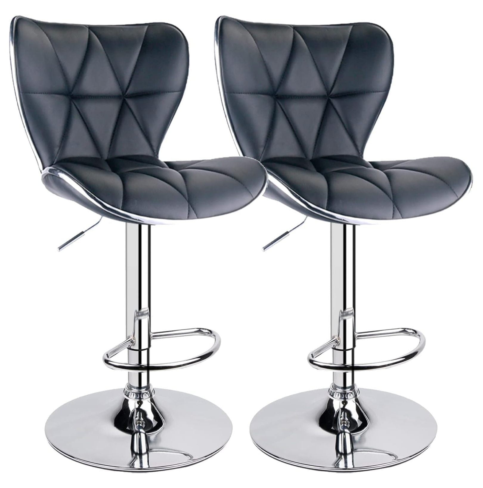 Bar Stools Set of 2, Swivel Adjustable Counter Height Barstools with ...