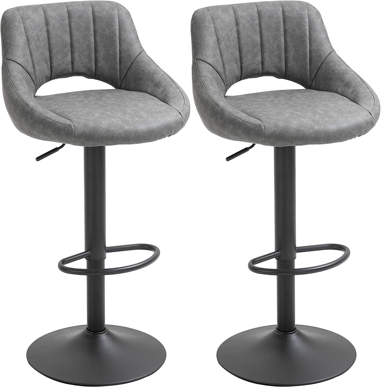 Bar Stools Set of 2, Swivel Bar Height Barstools Chairs with Adjustable ...