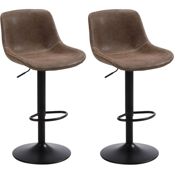 Bar Stools Set of 2, Swivel Counter Height Barstools with Back ...