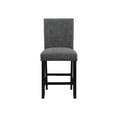 Bar Stools | Set of 2 for Dining Spaces | Dark Grey Fabric and Solid ...
