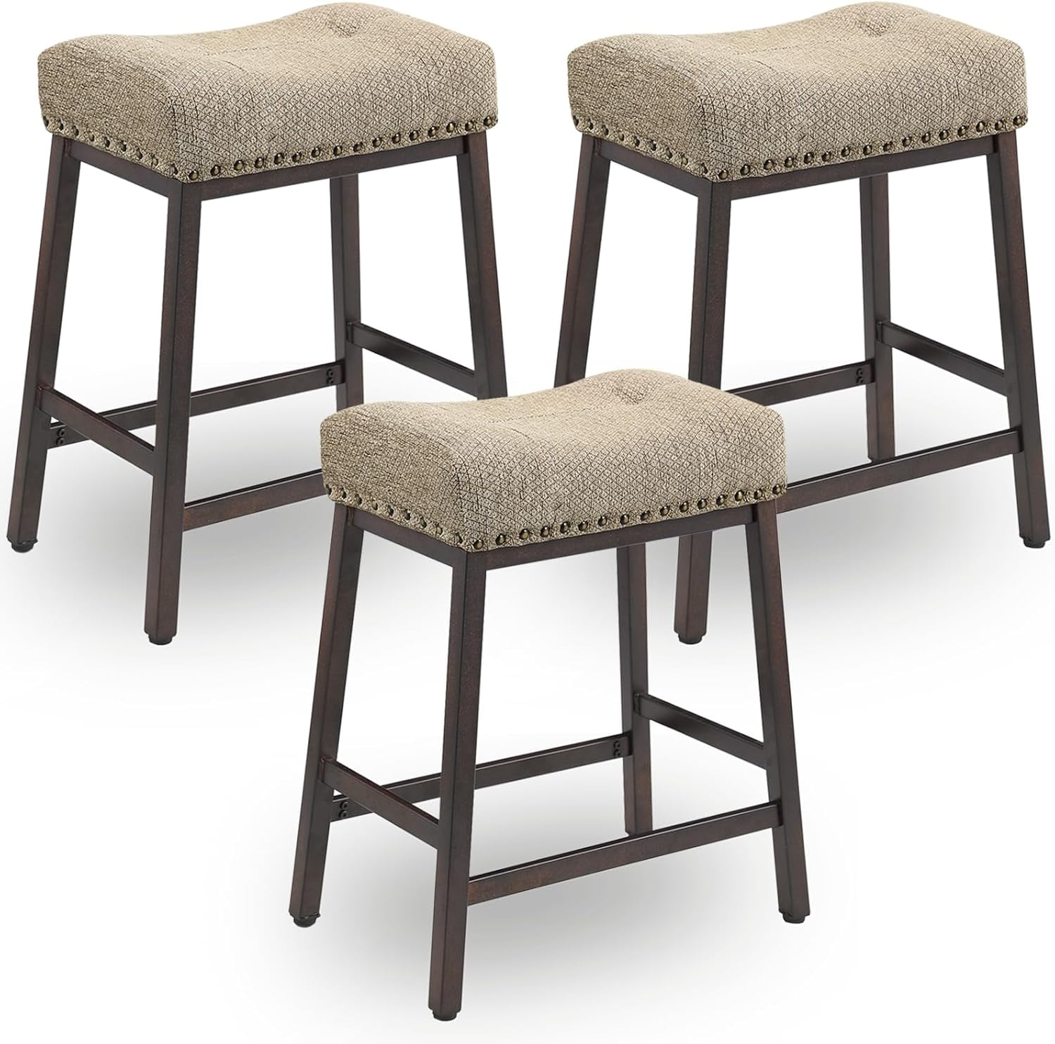 Bar Stools Set of 3, 27 Inch Counter Height Bar Stool, Counter Height ...