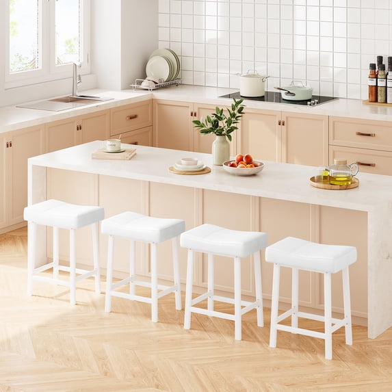 Bar Stools Set of 4, 24" Counter Height Upholstered Padded Barstools ...