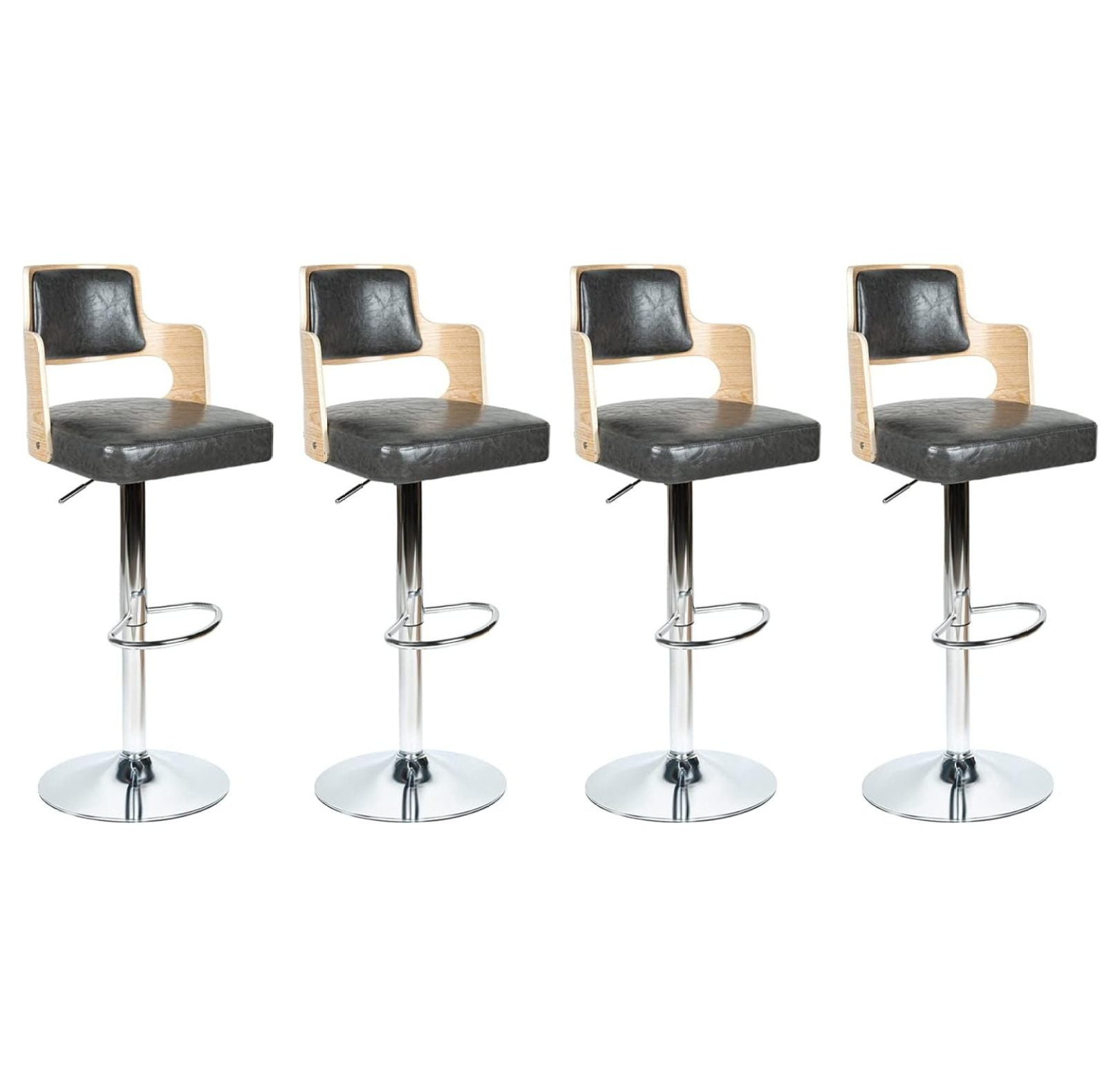 Bar Stools Set of 4 Morden Height Counter Bar Stools with Wood Back ...