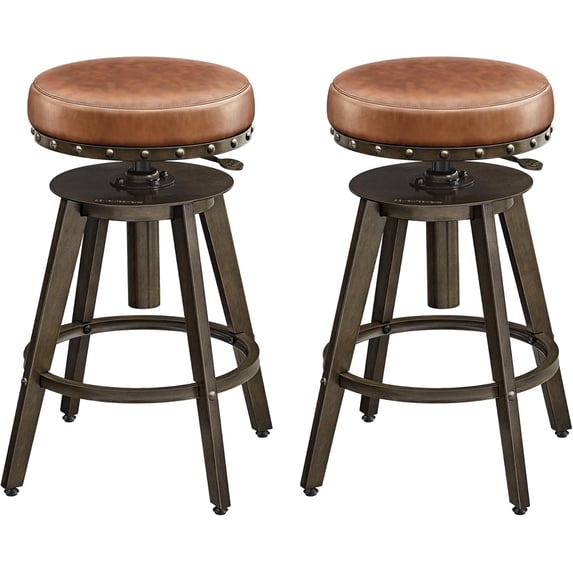 Bar Stools Set of Steampunk Counter Stool for Kitchen Adjustable Height ...