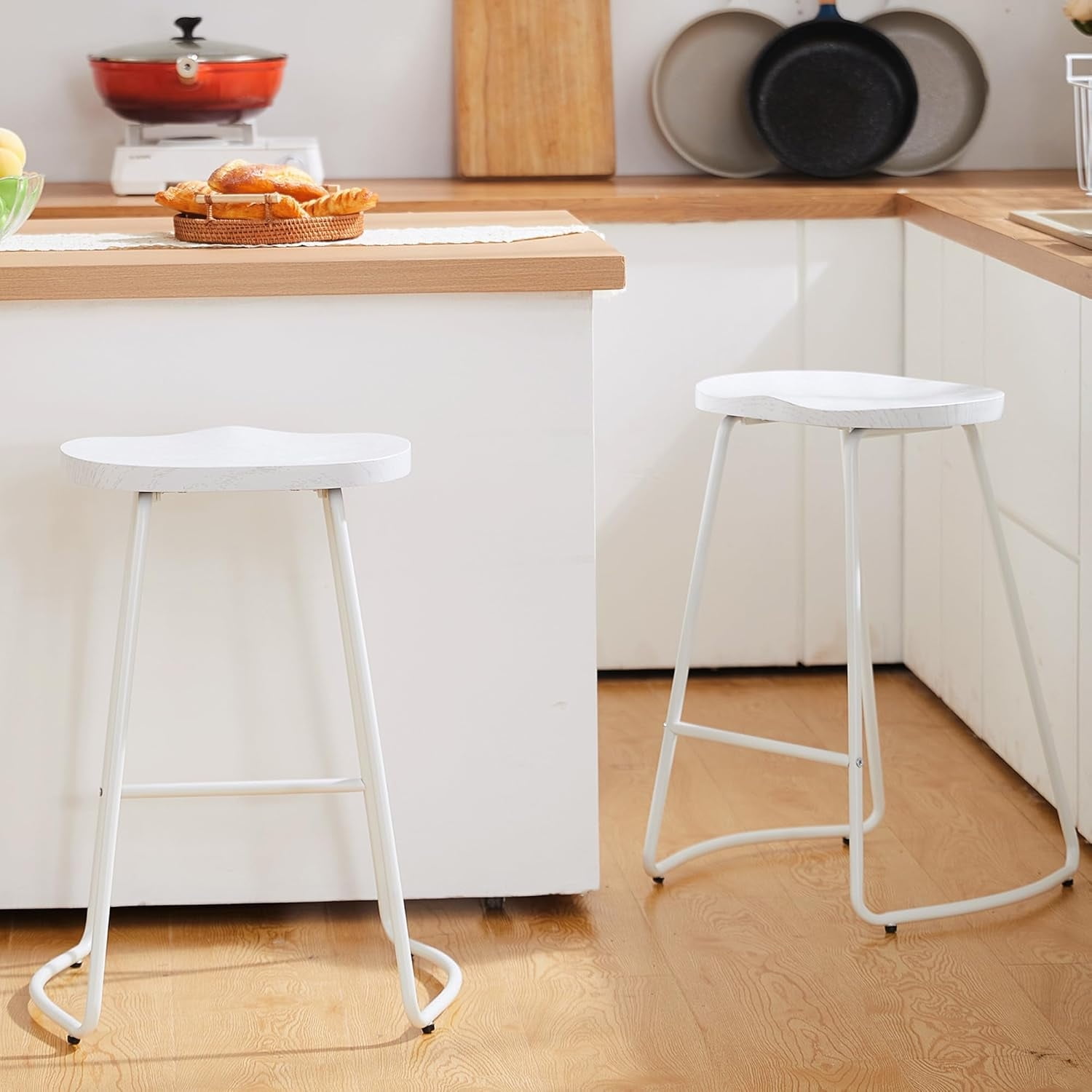 Bar Stools Solid Wood Counter Height Bar Stools 30 Inch Saddle Seat ...