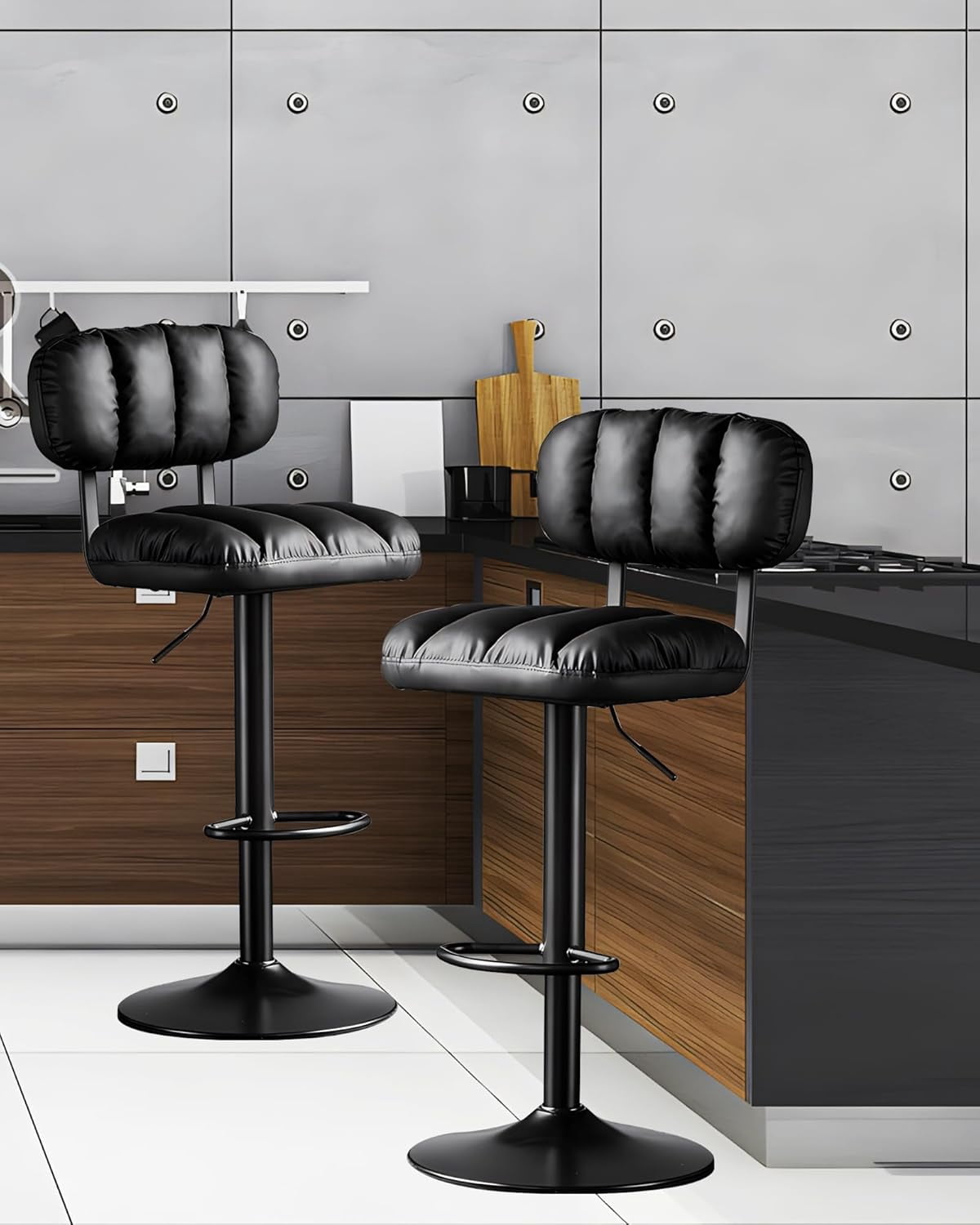 Bar Stools Swivel Bar Stools- Adjustable Counter Height Chairs with ...