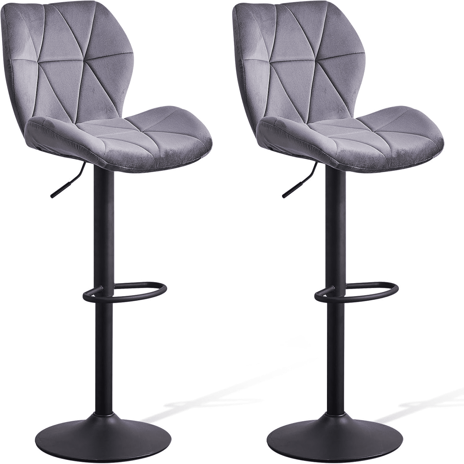 Bar Stools Swivel Height Adjustable Barstools with Backrest and ...