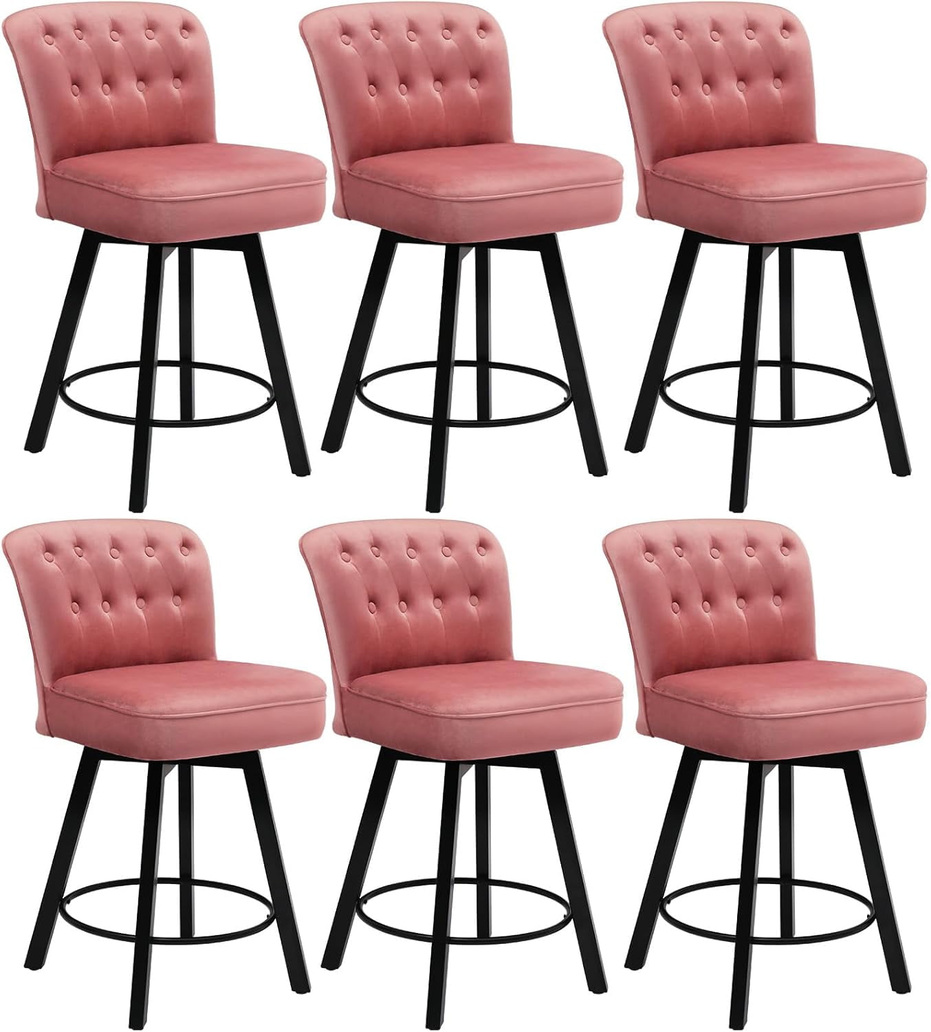 Bar Stools Teddy Counter Height Swivel Chair with Wide Upholstered Seat ...