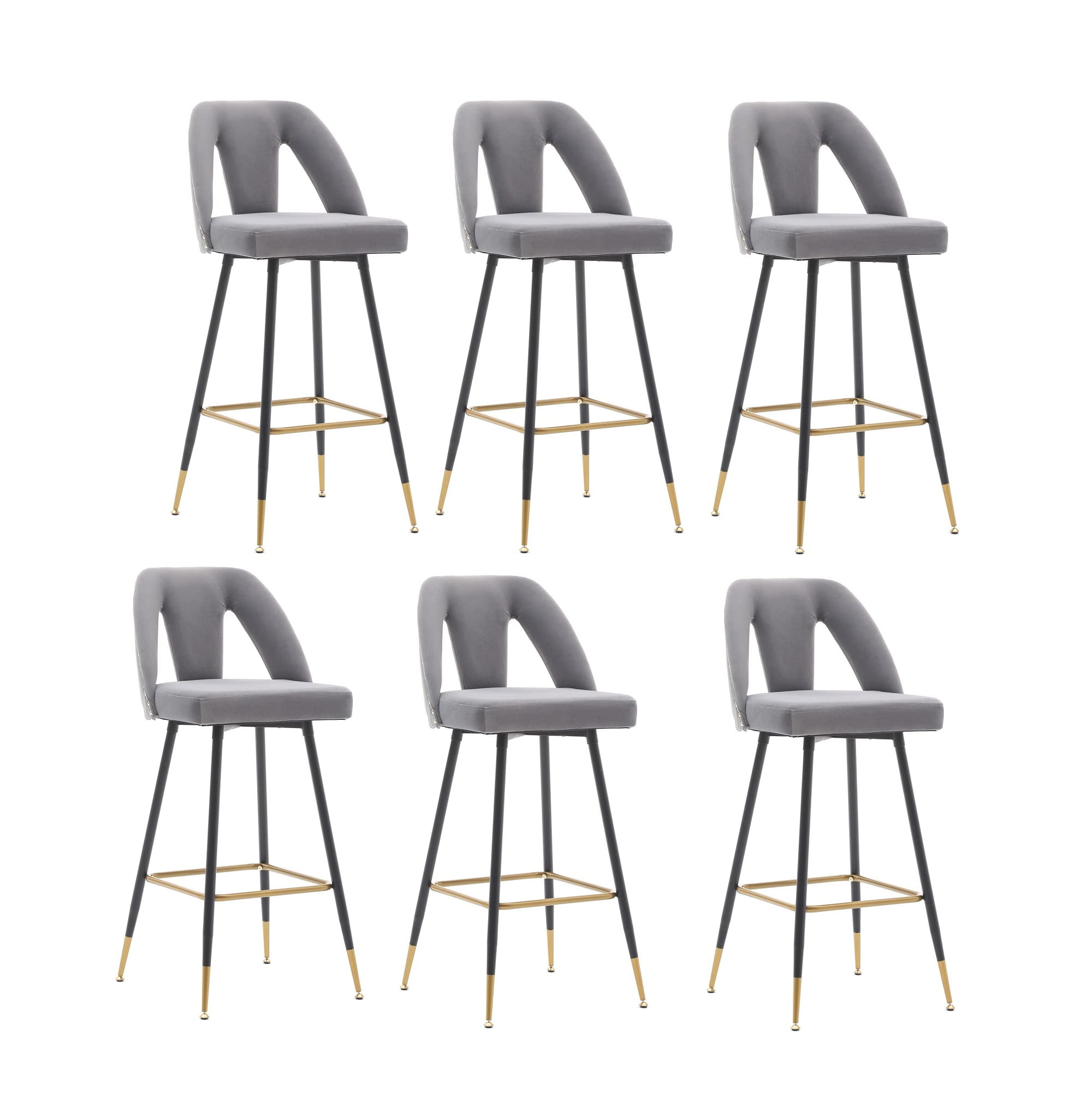 Bar Stools Velvet Upholstered Barstools with Back Bar Chairs 30 inch ...
