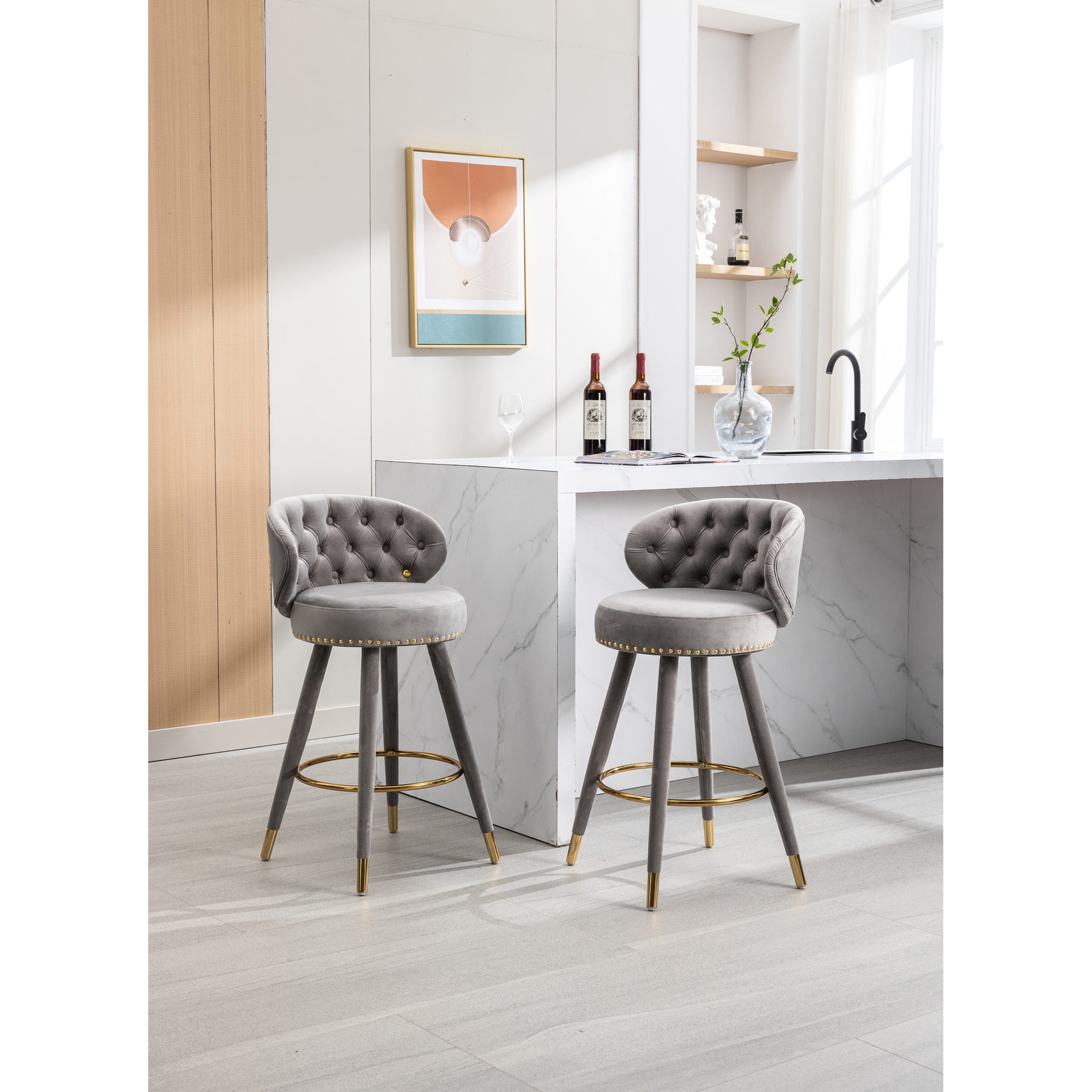Bar Stools for Kitchen & Coffee Shop | 360-Degree Rotation Function ...