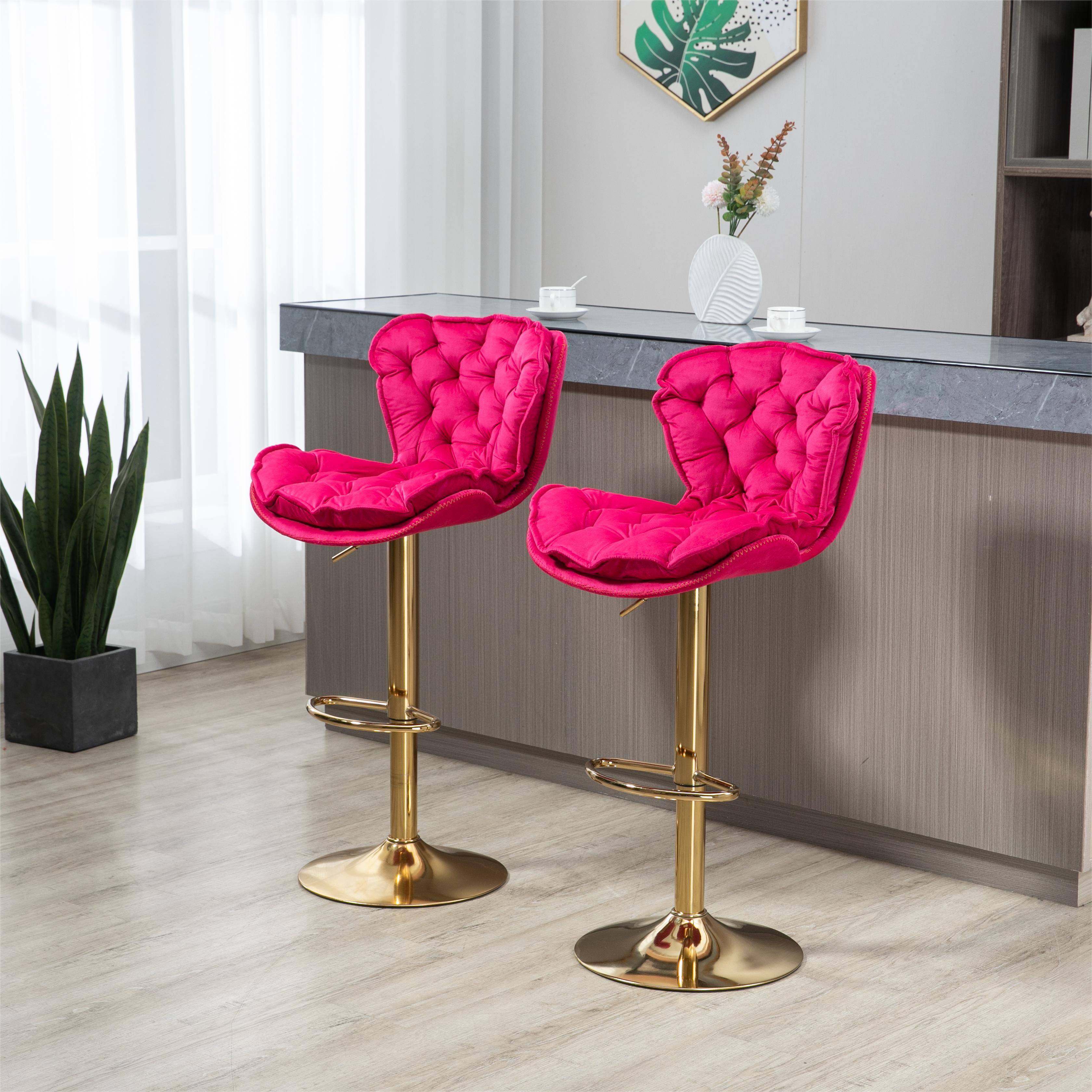 Bar Stools, with Back, Adjustable Counter Height Bar Stools, Armless ...