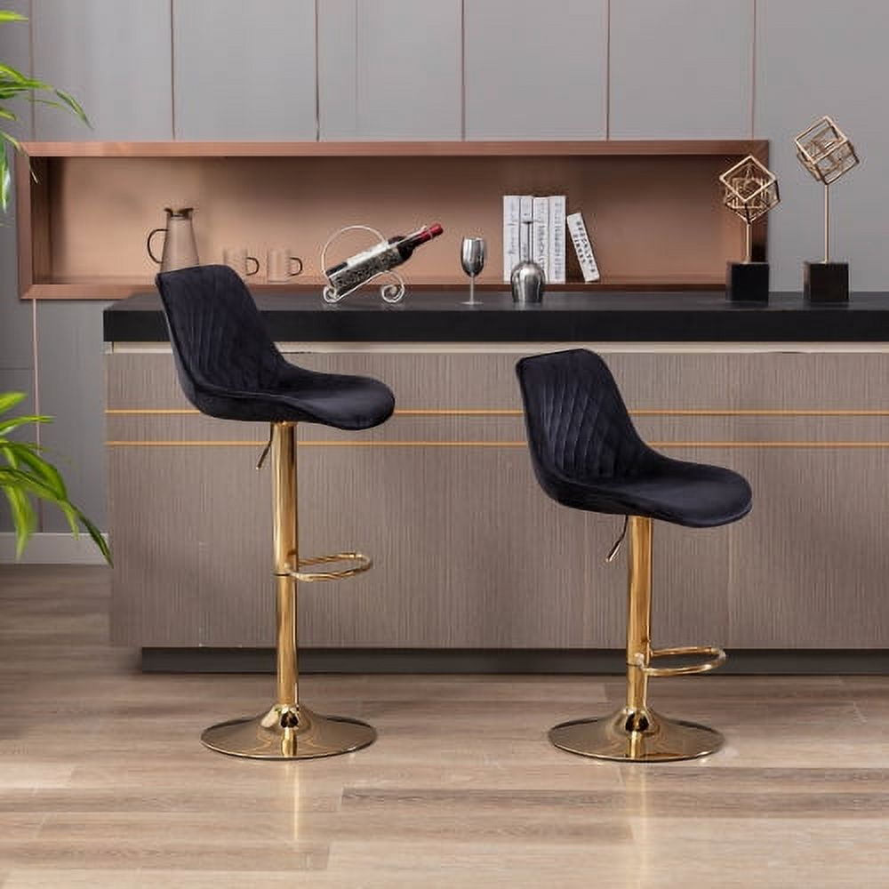 Bar Stools with Footrest and Base Swivel Height Adjustable Mechanical ...