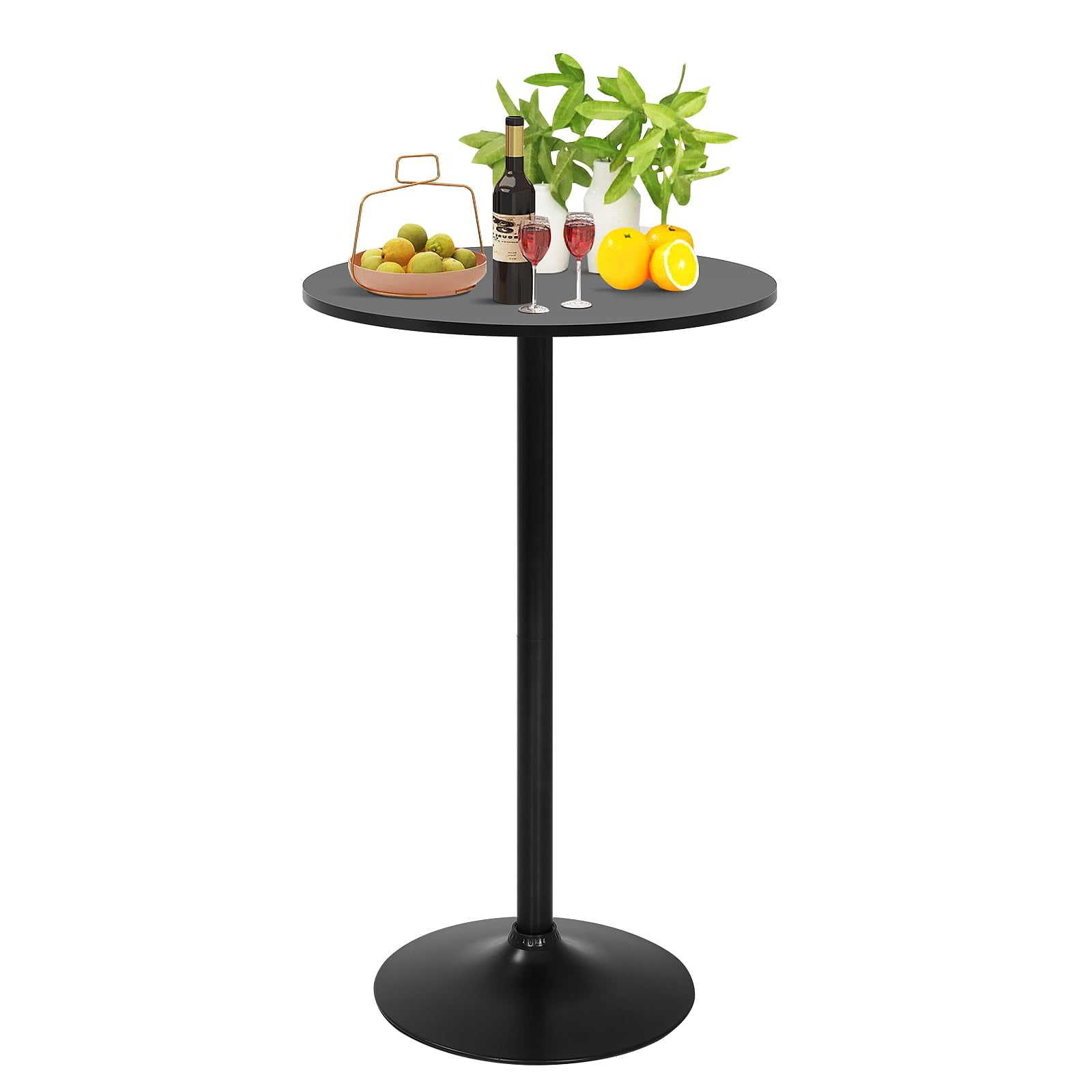 Bar Table 23.5 Inch Top Cocktail Table Round Pub Table with Metal Base ...